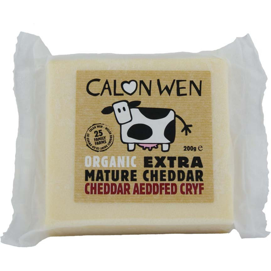 Blas ar Fwyd Website - Calon Wen, Organic Extra Mature Cheddar, 200g pack