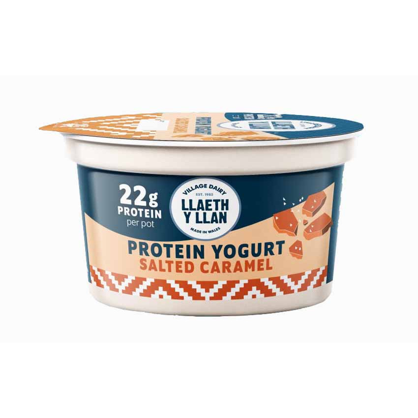 Blas ar Fwyd Website - Llaeth y Llan, Salted Caramel Protein Yogurt 200g