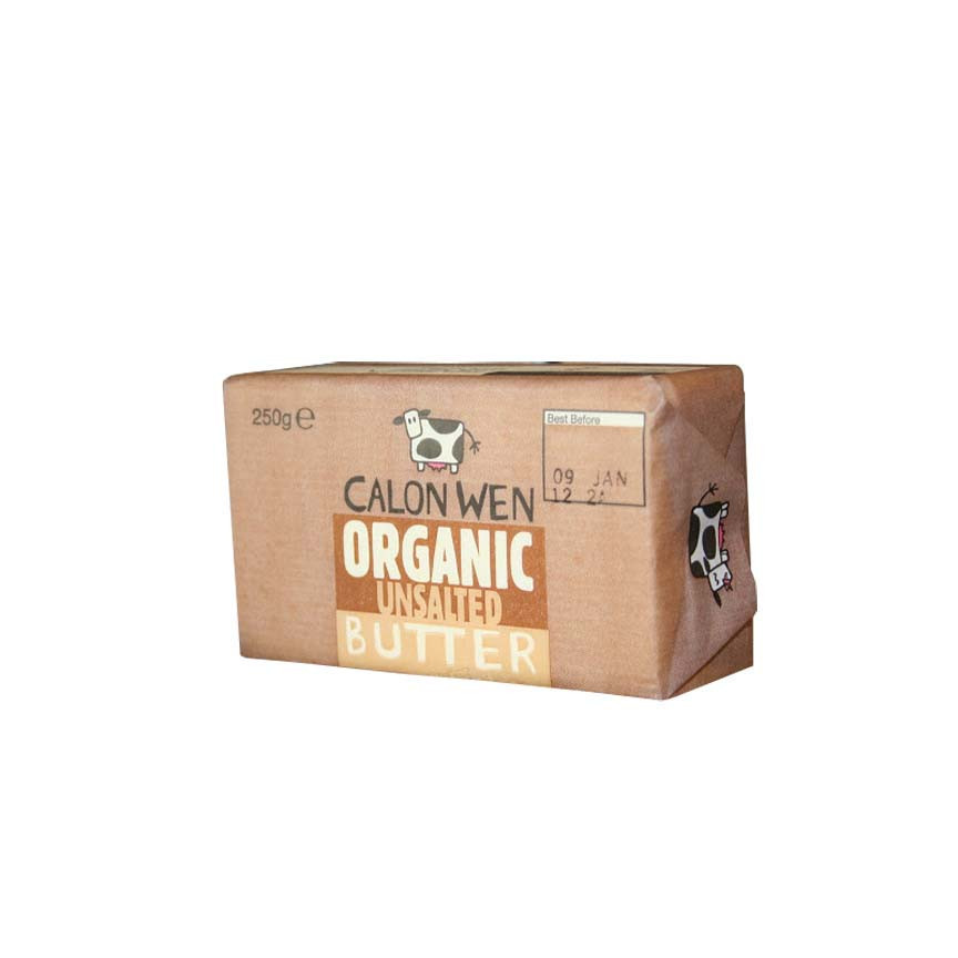 Blas ar Fwyd Website - Calon Wen, Unsalted Organic Welsh Butter, 250g Block