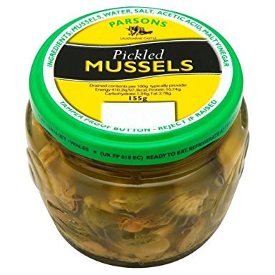 Blas ar Fwyd Website - Parsons Pickles, Mussels, 155g Jar
