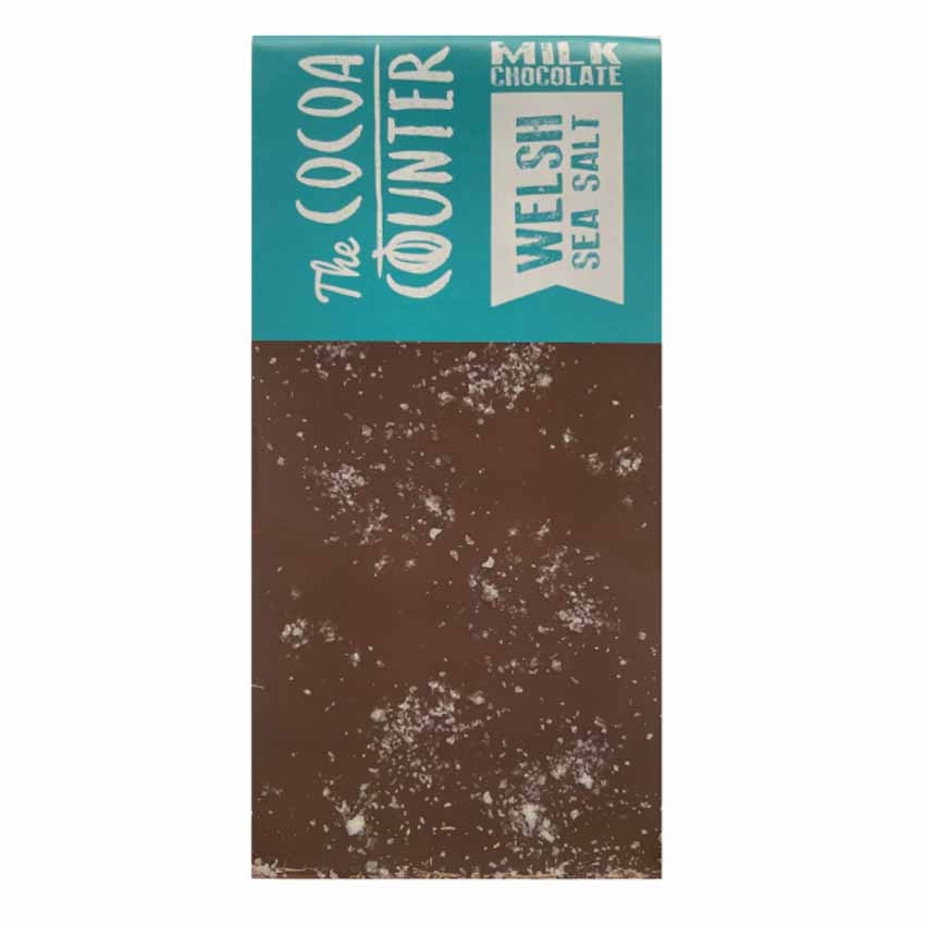 Blas ar Fwyd Website - Pendragon, Milk Welsh Sea Salted Chocolate 100g Bar